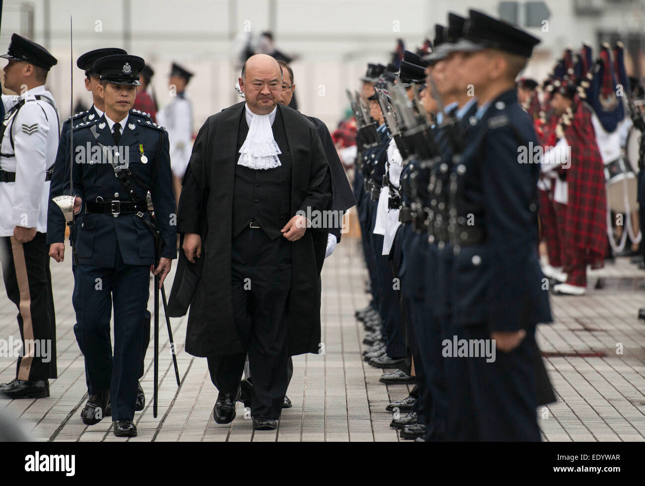 Hong Kong, China. 12th Jan, 2015. Geoffrey Ma Tao-li (C), Chief Justice ...