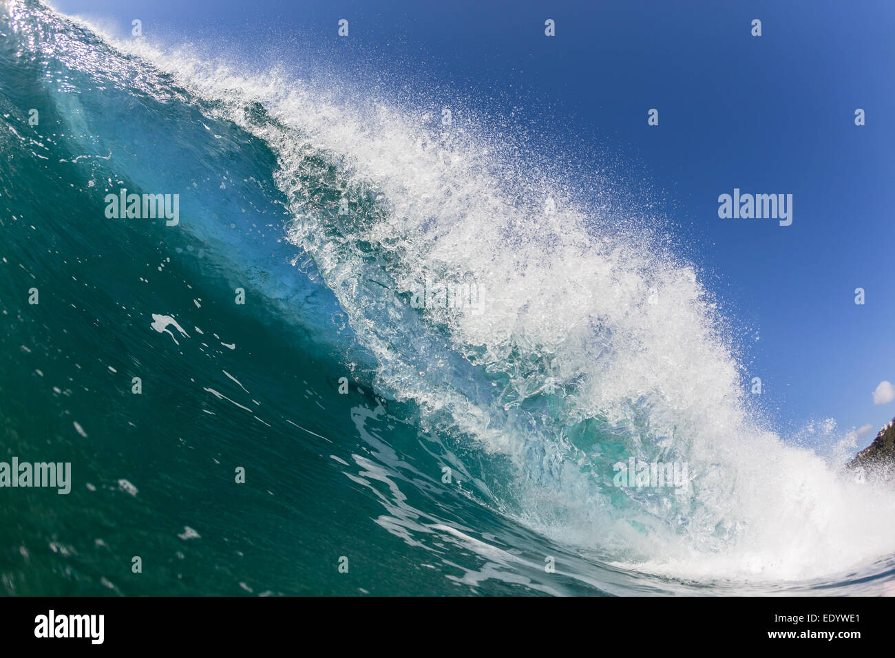 Ocean Wave swimming inside closeup water encounter of nature power ...