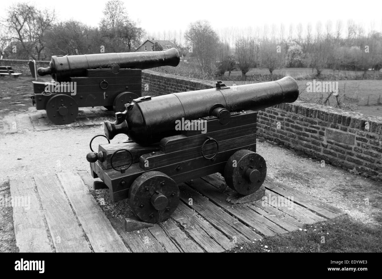 two old medieval guns in Buren, netherlands Stock Photo - Alamy