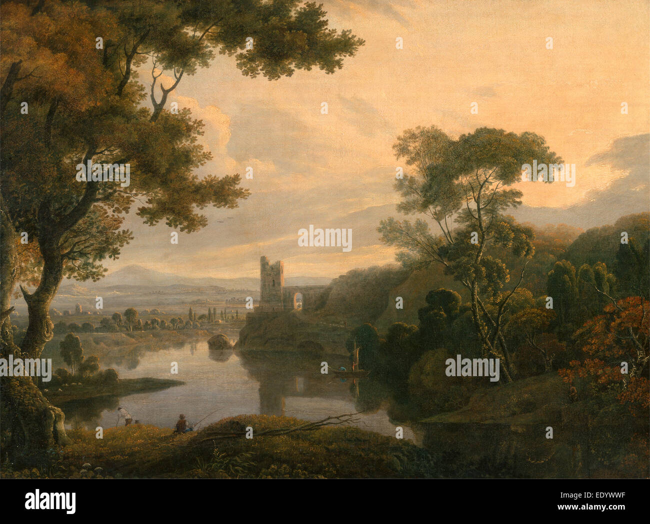 River Landscape Signed and dated in black paint, lower left: "G Barret ...
