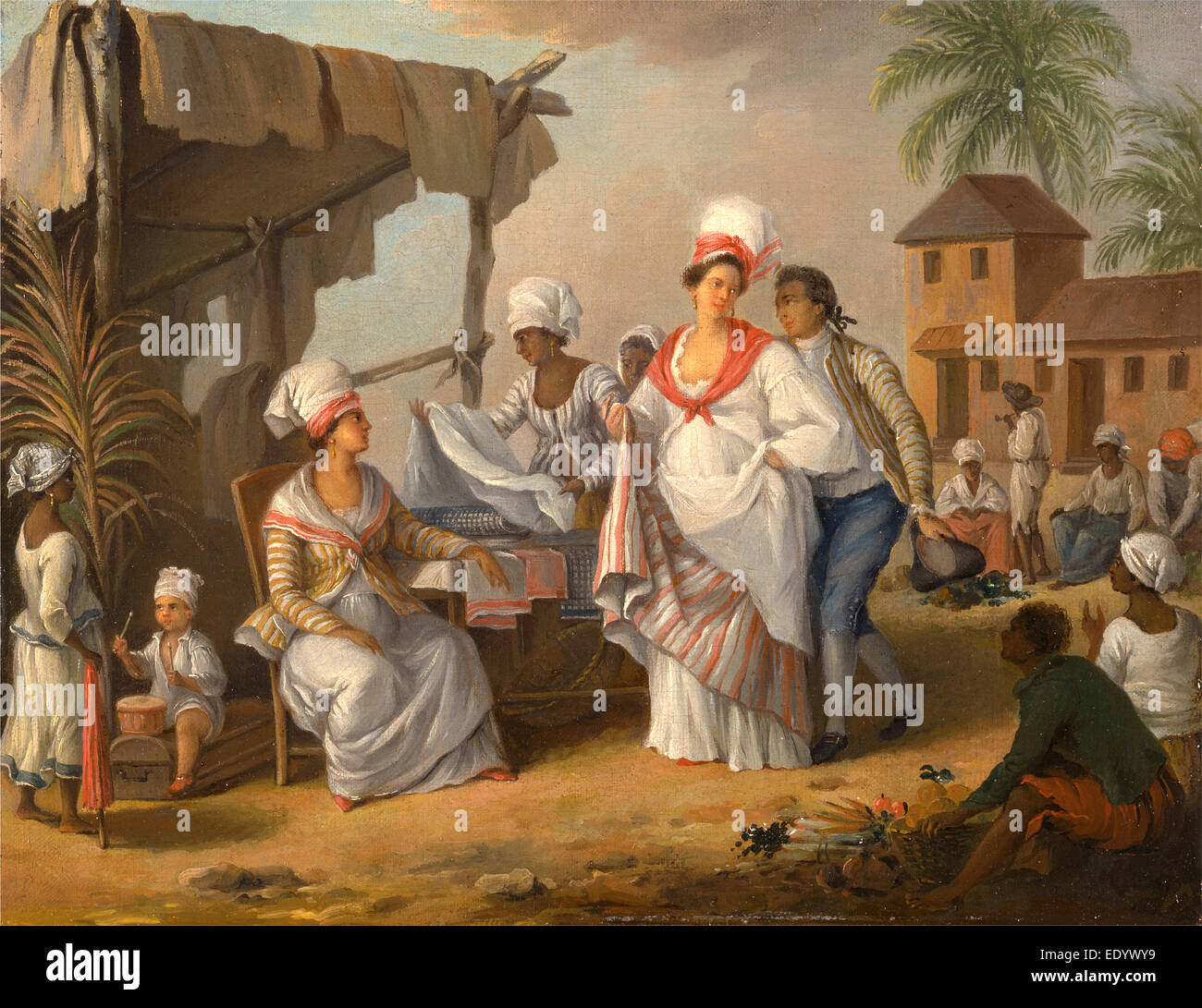Market Day, Roseau, Dominica Linen Market, Dominica, Agostino Brunias ...