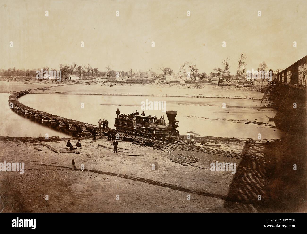 [Leavenworth, Lawrence, and Galveston Railroad Bridge across the Kaw ...