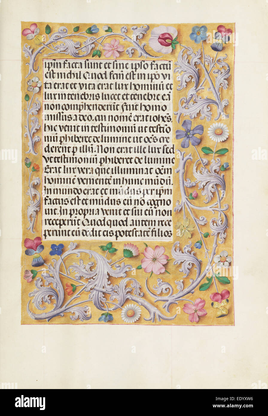 Decorated Text Page; Unknown; Bruges, Belgium, Europe; about 1510 ...