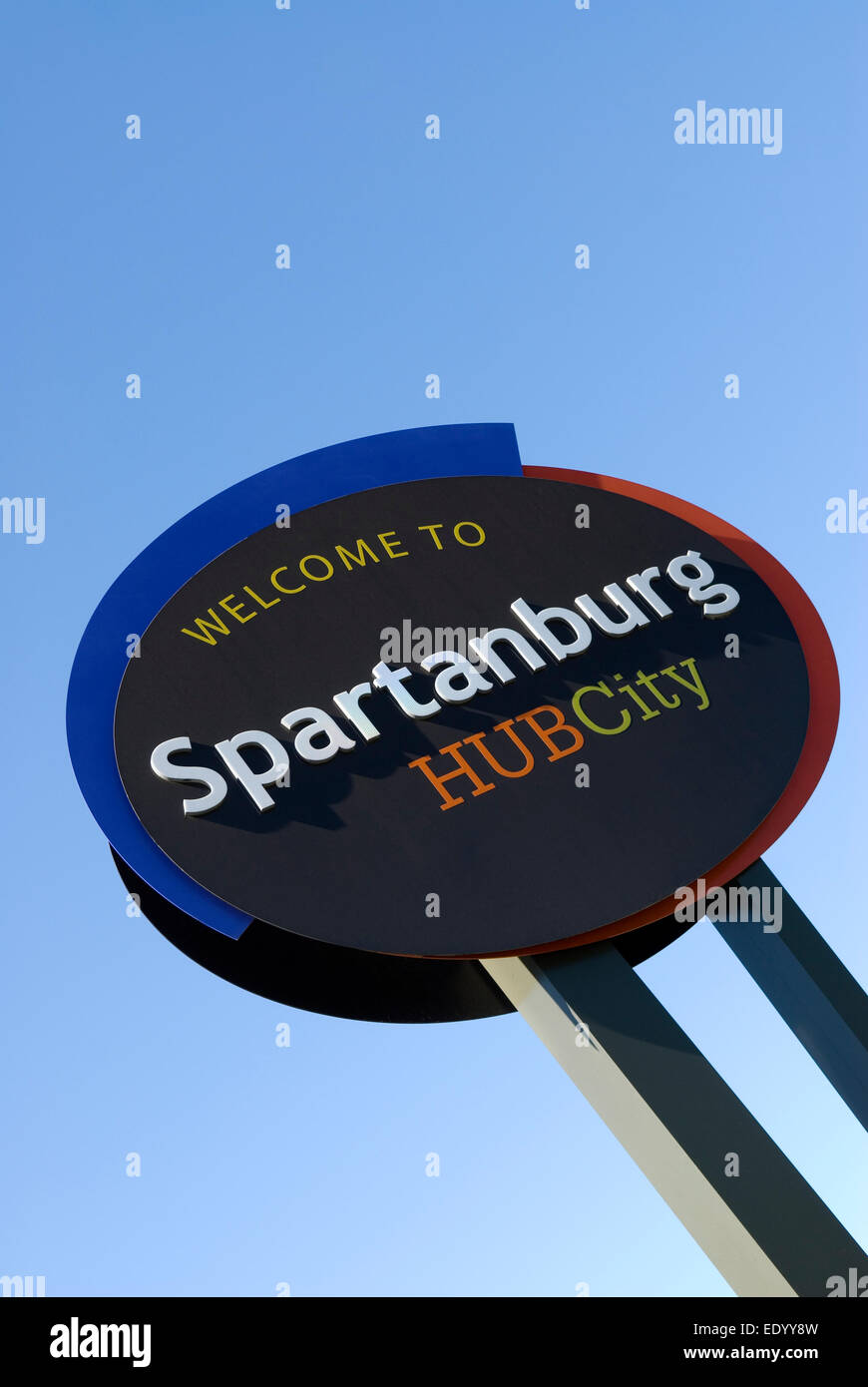 Welcome to Spartanburg sign South Carolina USA Stock Photo - Alamy