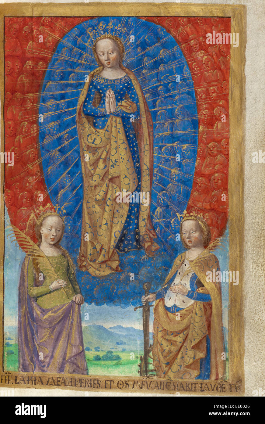 The Virgin in a Cloud of Angels, with Saints Barbara and Catherine ...