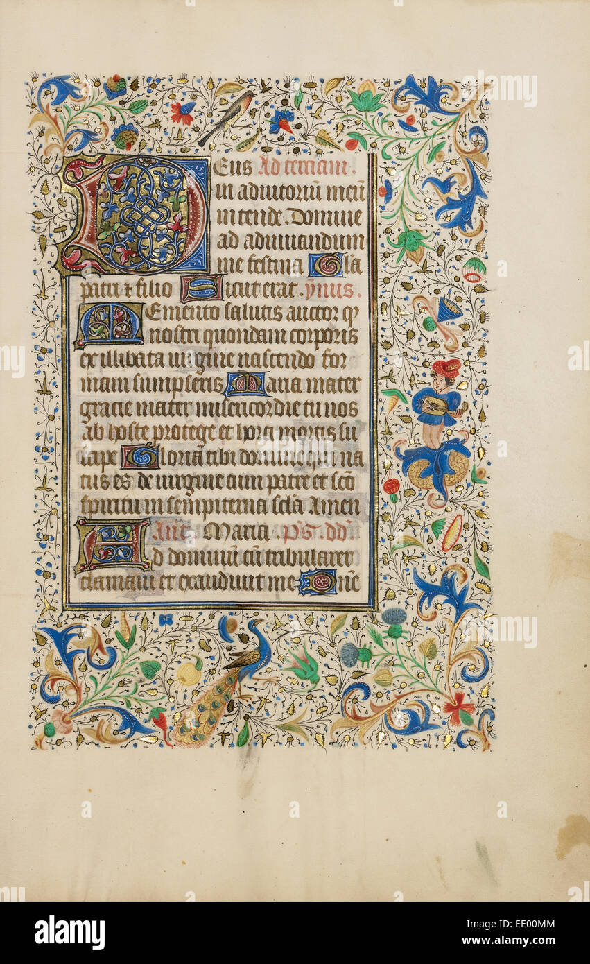 Decorated Text Page; Unknown; Bruges (illuminated), Belgium, Europe ...