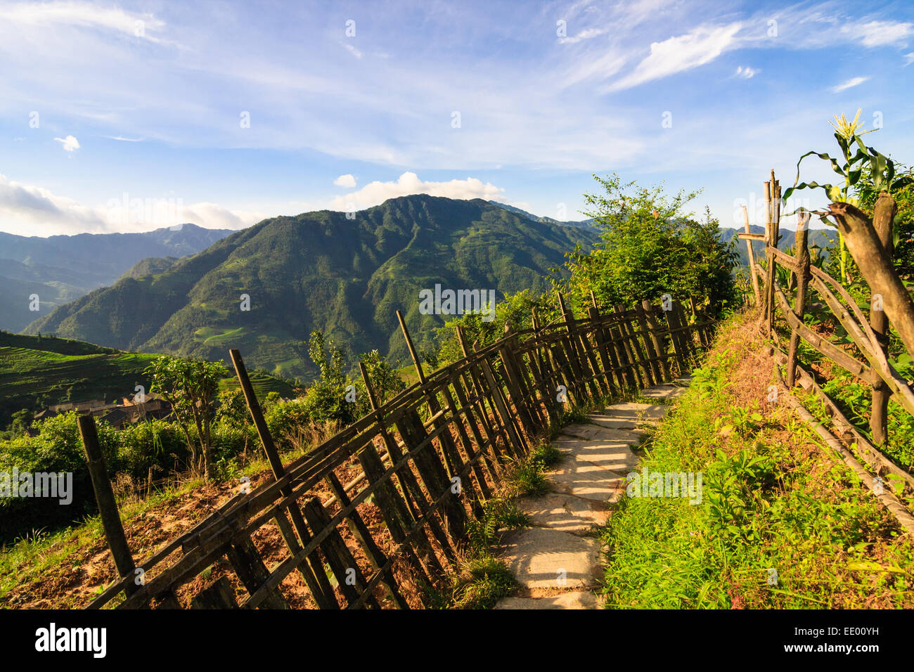 Chinese mountains and stone pathway Stock Photo - Alamy