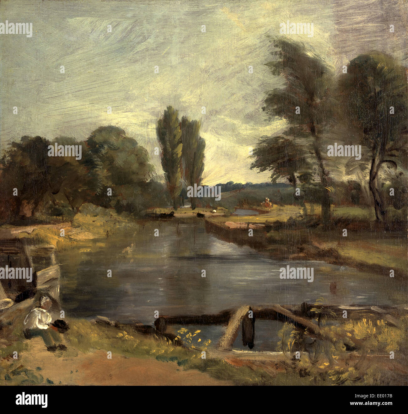Flatford Lock, John Constable, 1776-1837, British Stock Photo - Alamy