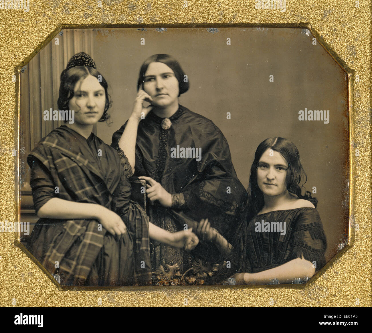 Portrait of Three Women; Unknown maker, American; about 1849; Daguerreotype Stock Photo - Alamy