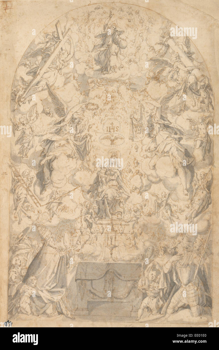 Madonna and Child with Angels Bearing Symbols of the Passion; Friedrich ...