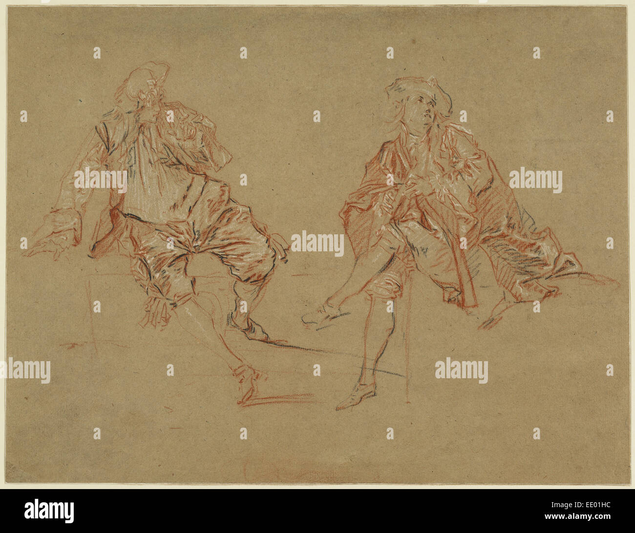 Two Seated Men; Nicolas Lancret, French, 1690 - 1743; about 1725 - 1730 ...