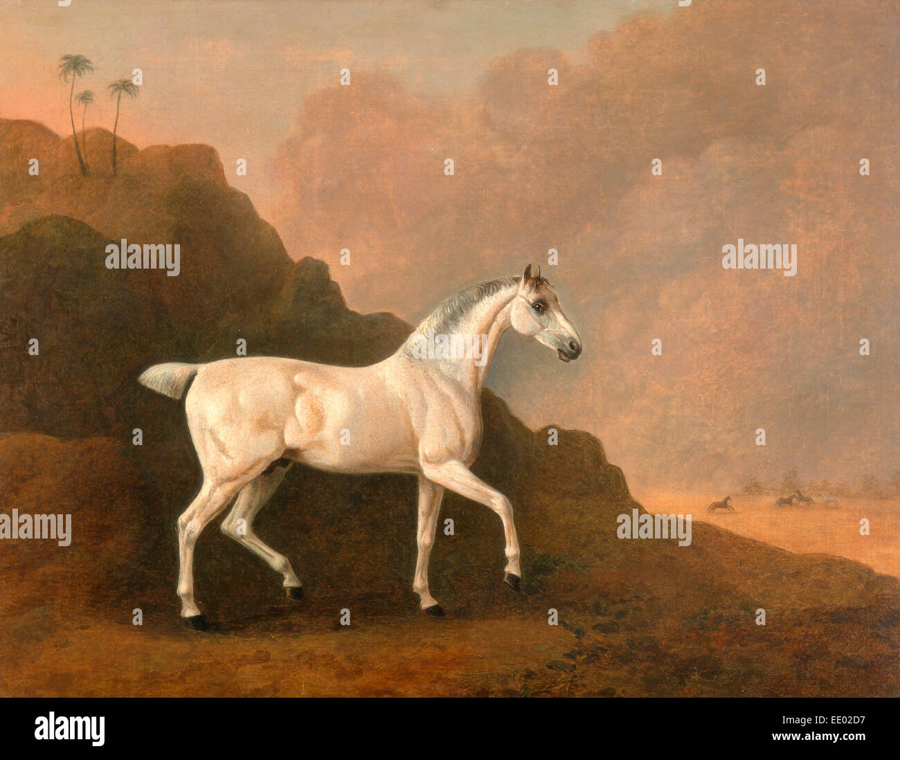 A Grey Arab Stallion in a Desert Landscape, John Boultbee, 1753-1812 ...