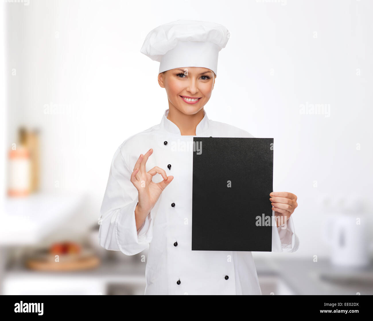Chef holding blank sign hi-res stock photography and images - Alamy