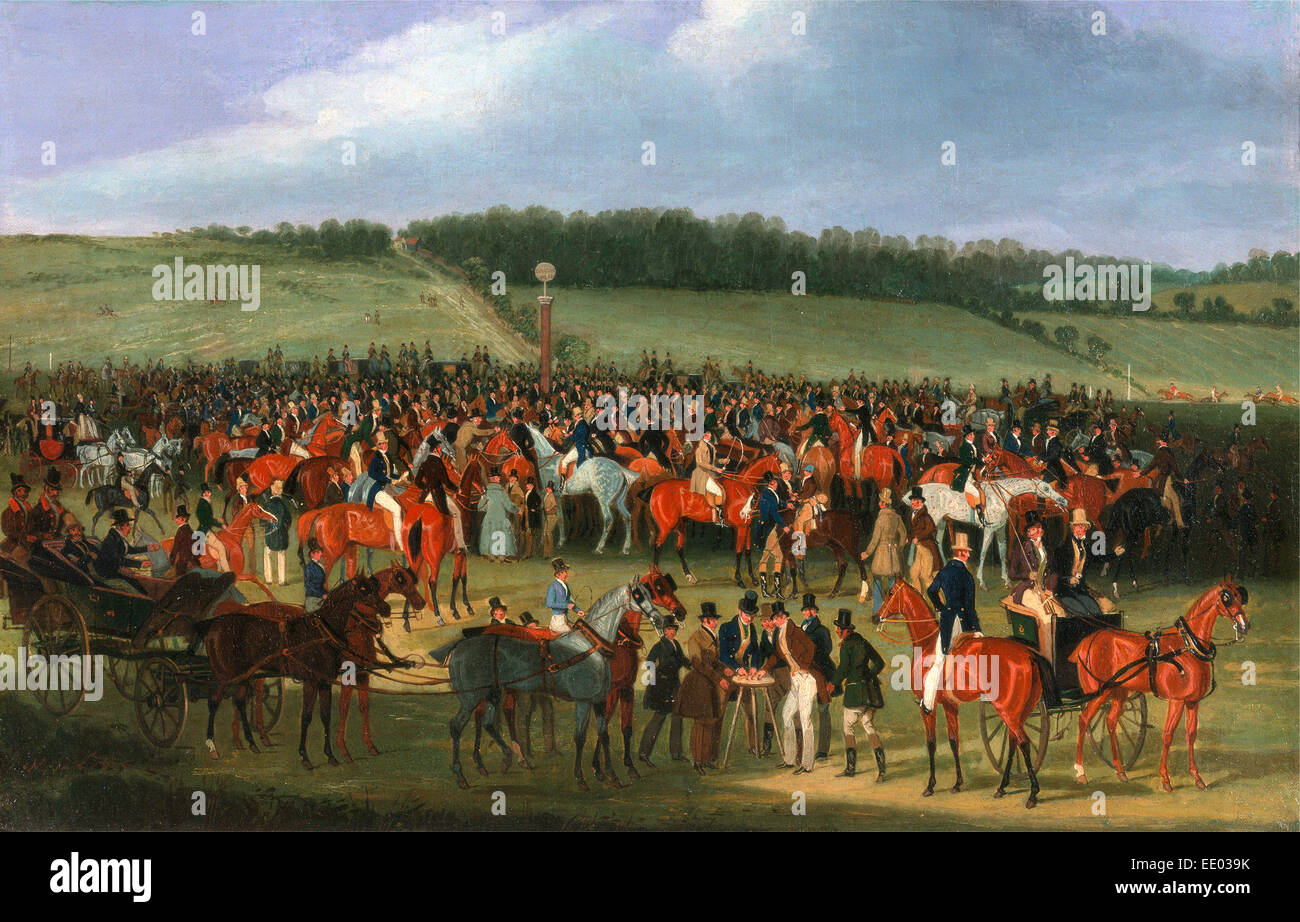 Epsom Races: The Betting Post Signed and dated, black paint, lower left ...