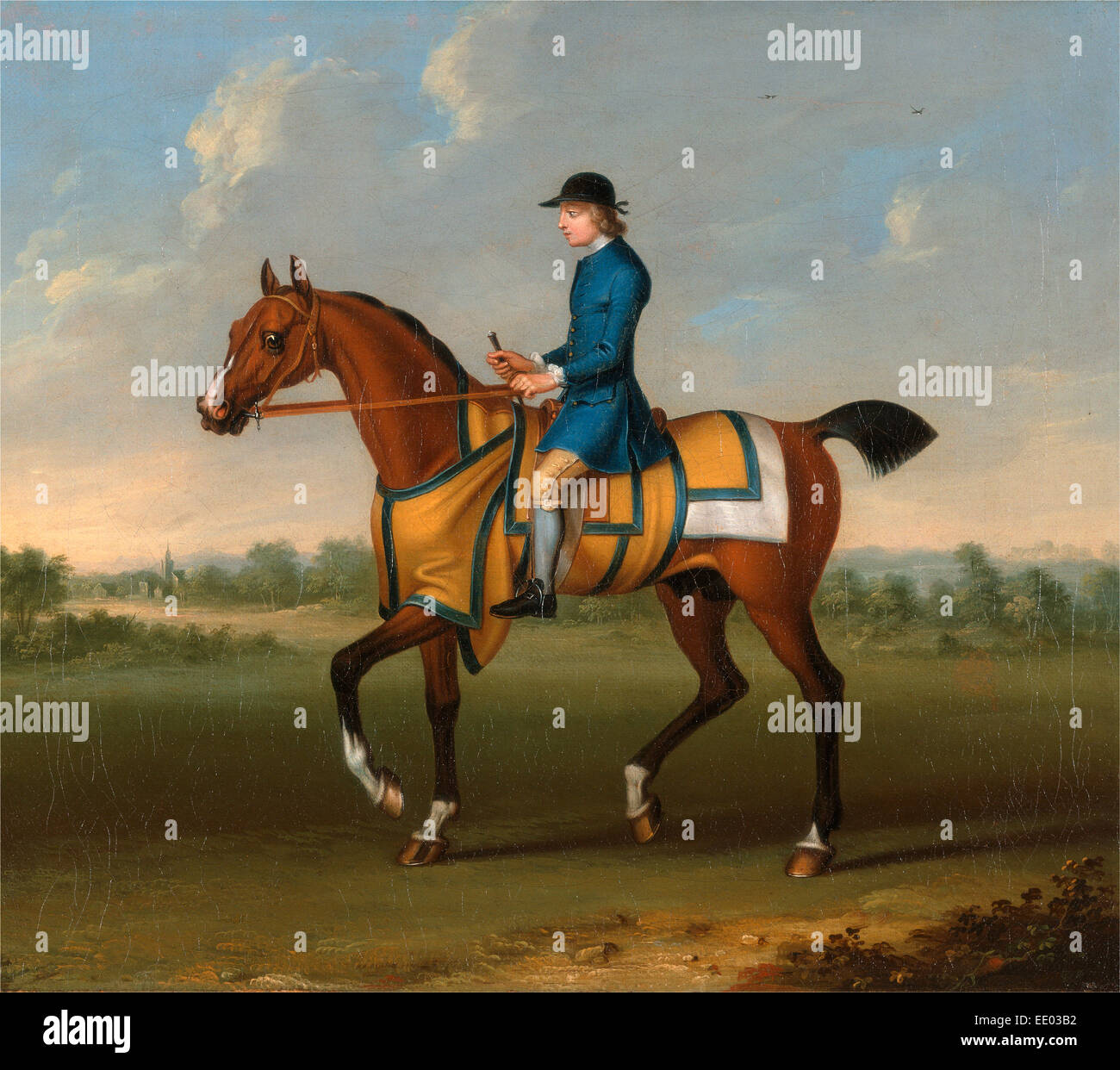 A Bay Racehorse with Jockey Up A Chestnut Racehorse with Jockey Up ...