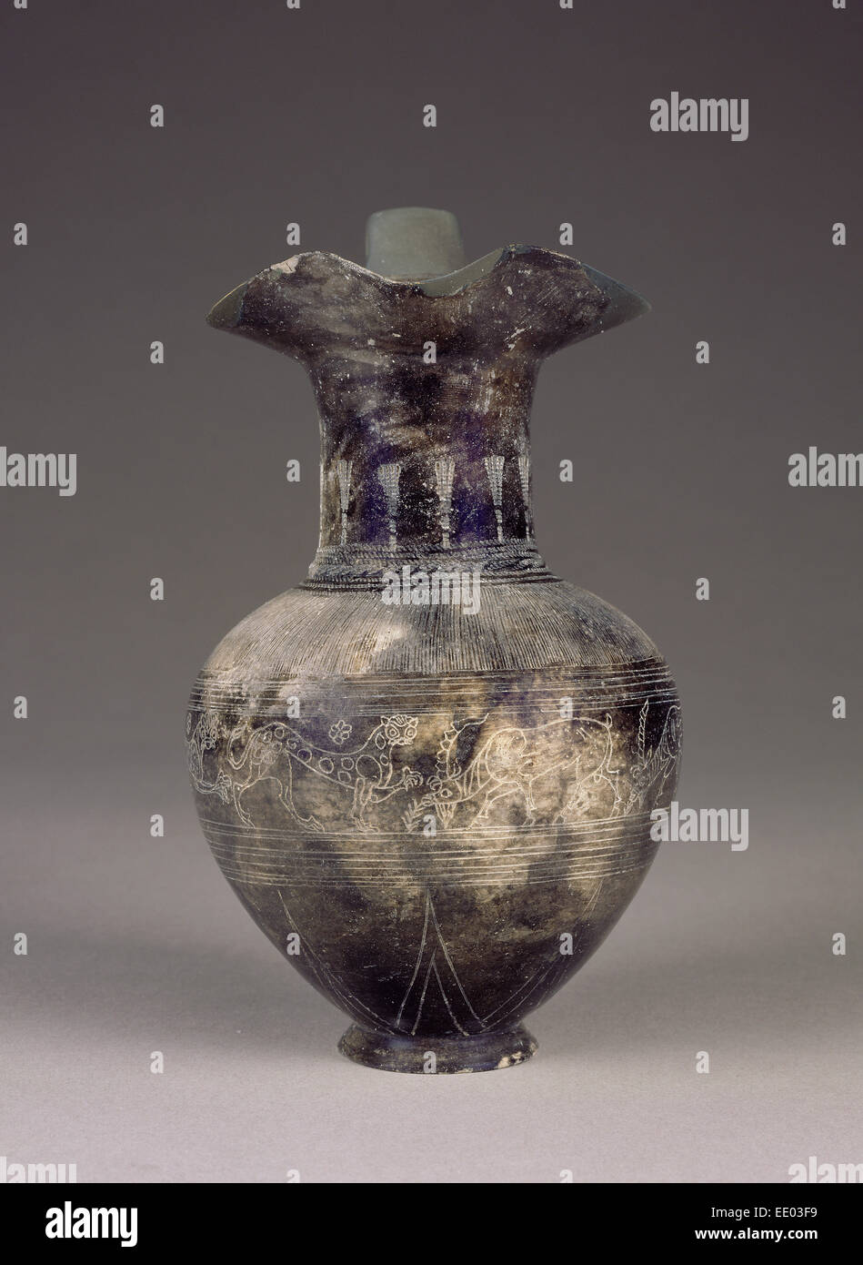 Bucchero Trefoil Oinochoe; Unknown; Etruria; about 625 - 600 B.C ...