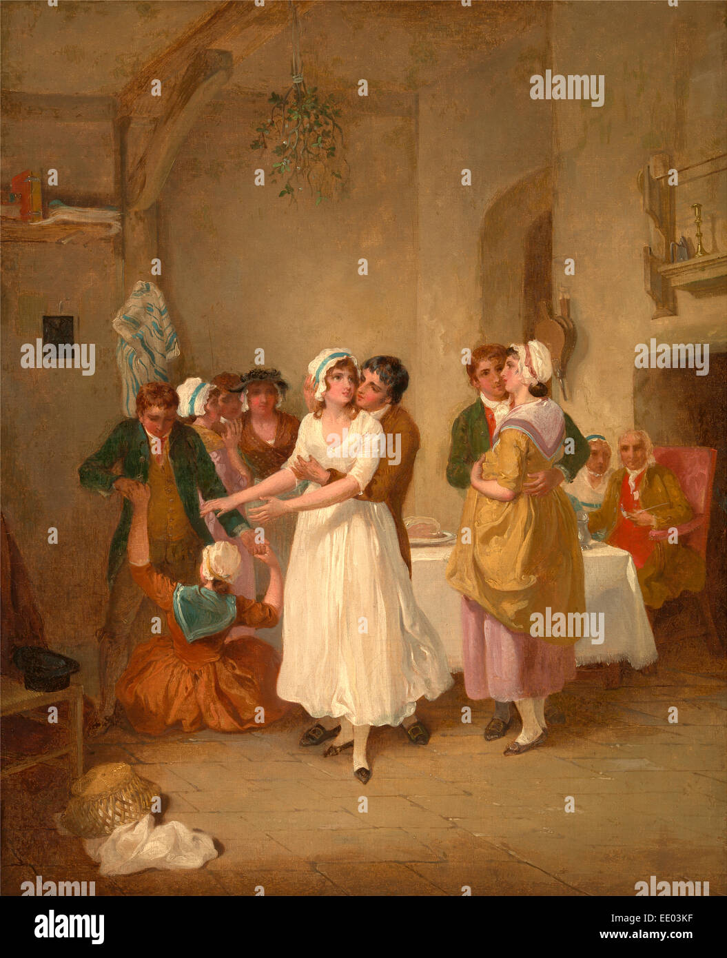 The Mistletoe Bough, Francis Wheatley, 1747-1801, British Stock Photo ...