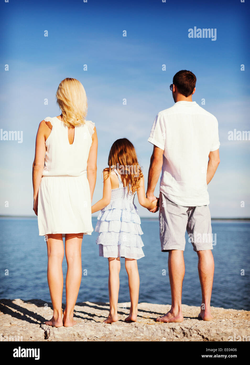 happy family at the seaside Stock Photo - Alamy