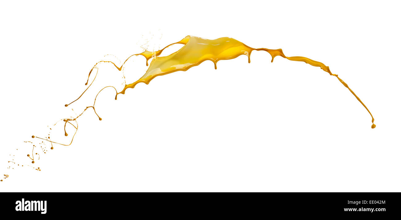 splashes of yellow paint isolated on white background Stock Photo - Alamy