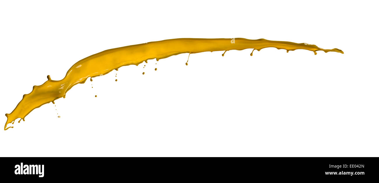 splashes of yellow paint isolated on white background Stock Photo - Alamy