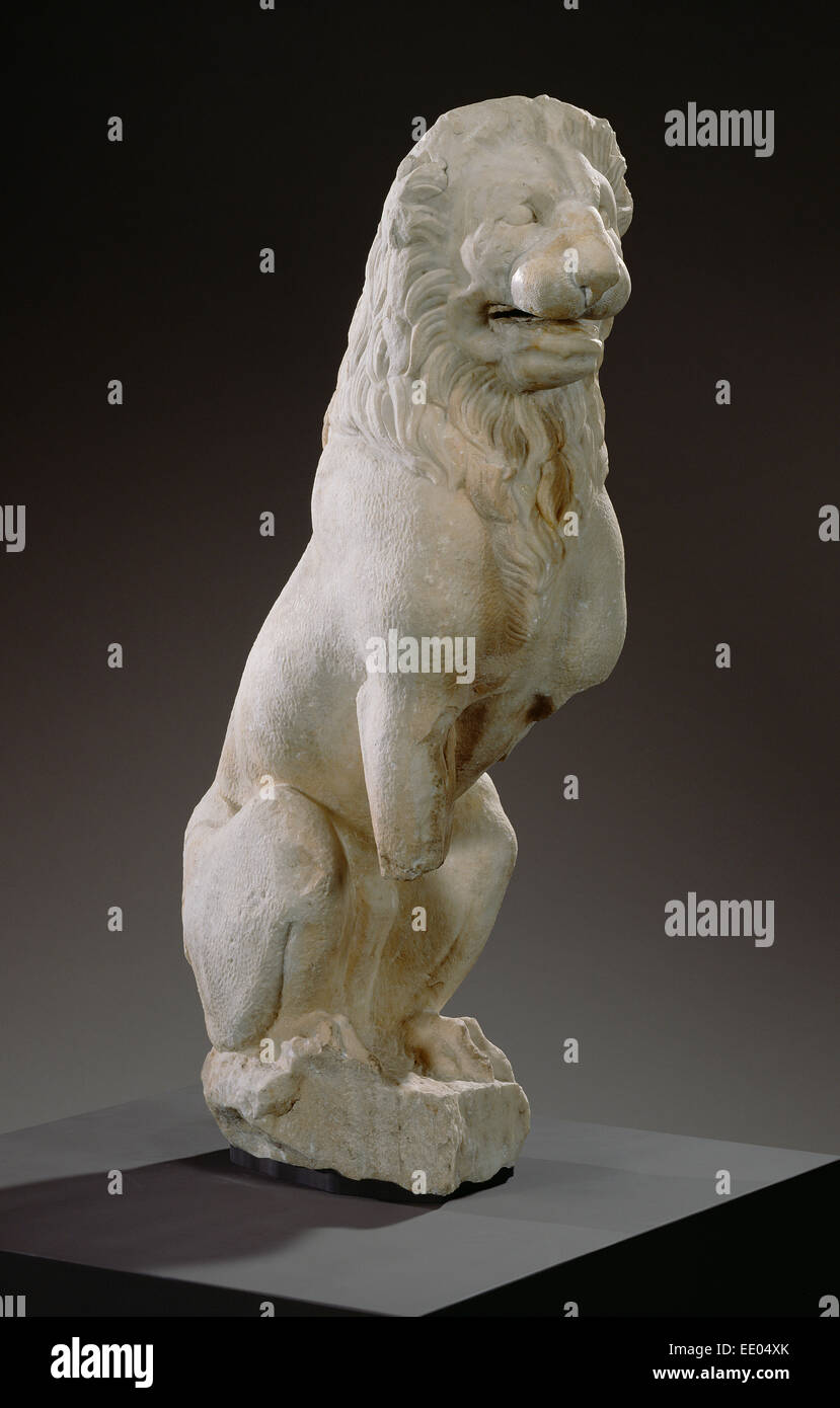 Funerary Lion; Unknown; Attica, Greece; about 310 B.C.; Marble Stock ...