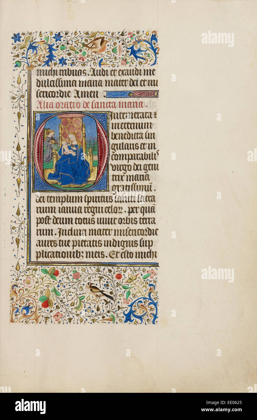 Initial O: The Virgin and Child Enthroned; Master of the Llangattock ...