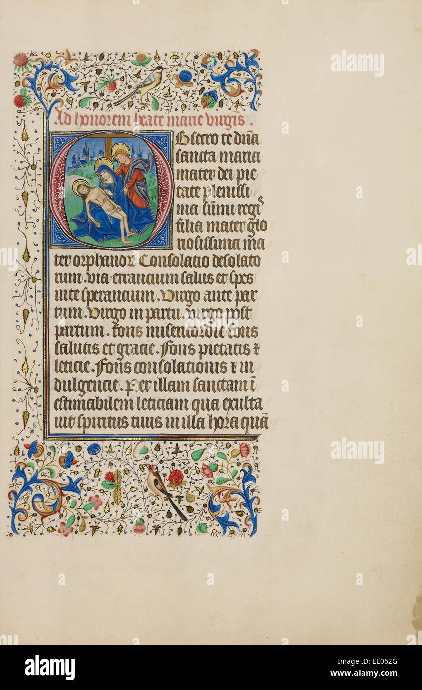 Initial O: The Pietà with Saint John the Evangelist; Master of the ...