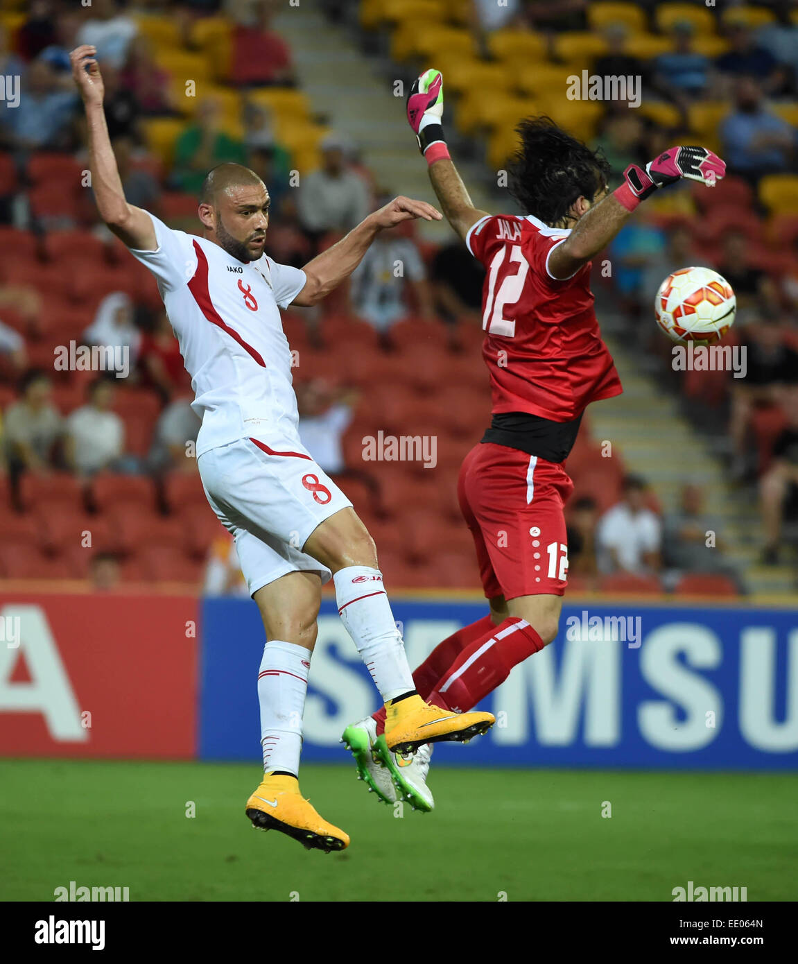Brisbane, Australia. 12th Jan, 2015. Iraqi keeper Jalal Hassan Hachim ...