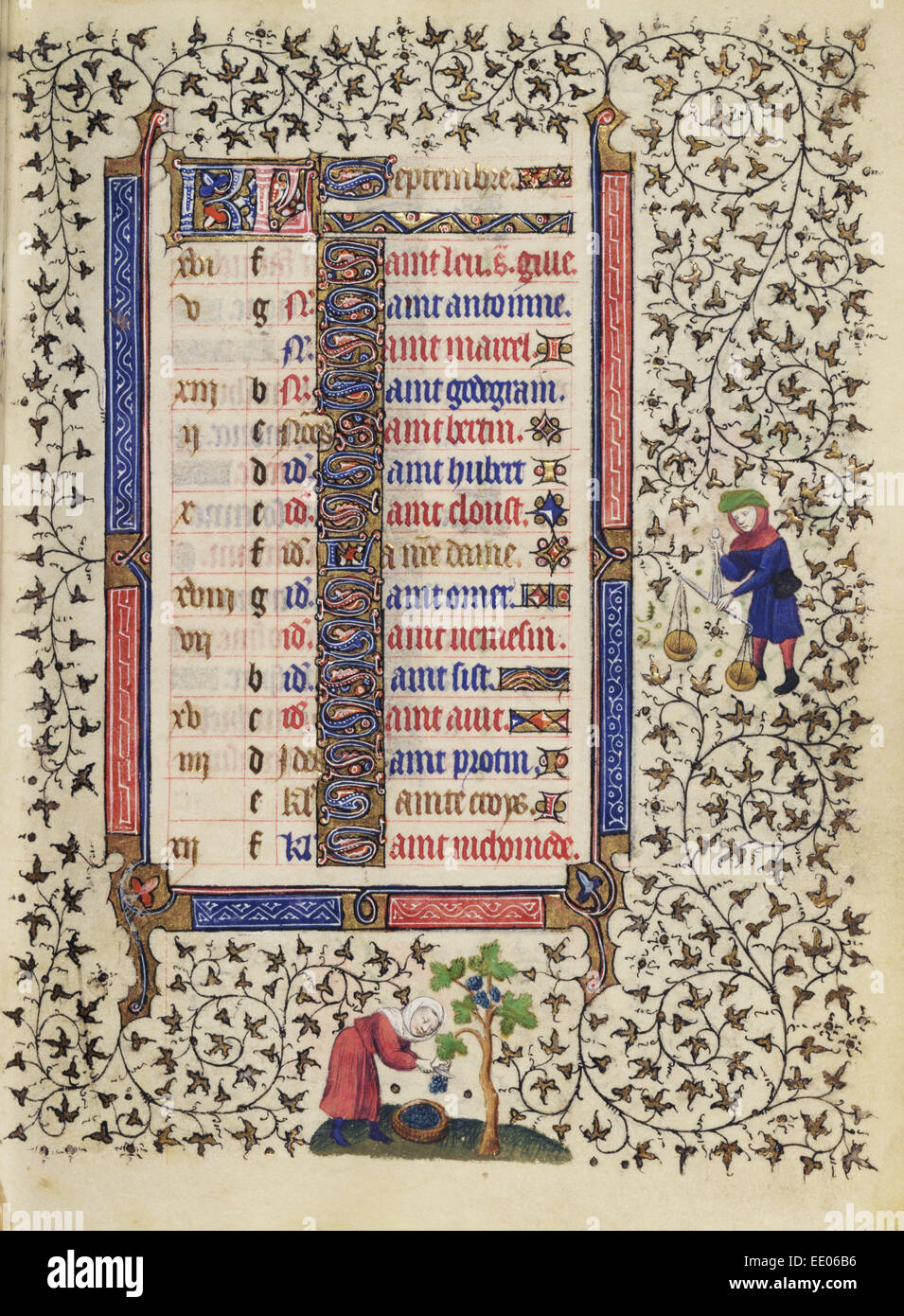 A Woman Harvesting Grapes, Zodiacal Sign of Libra; Follower of the ...