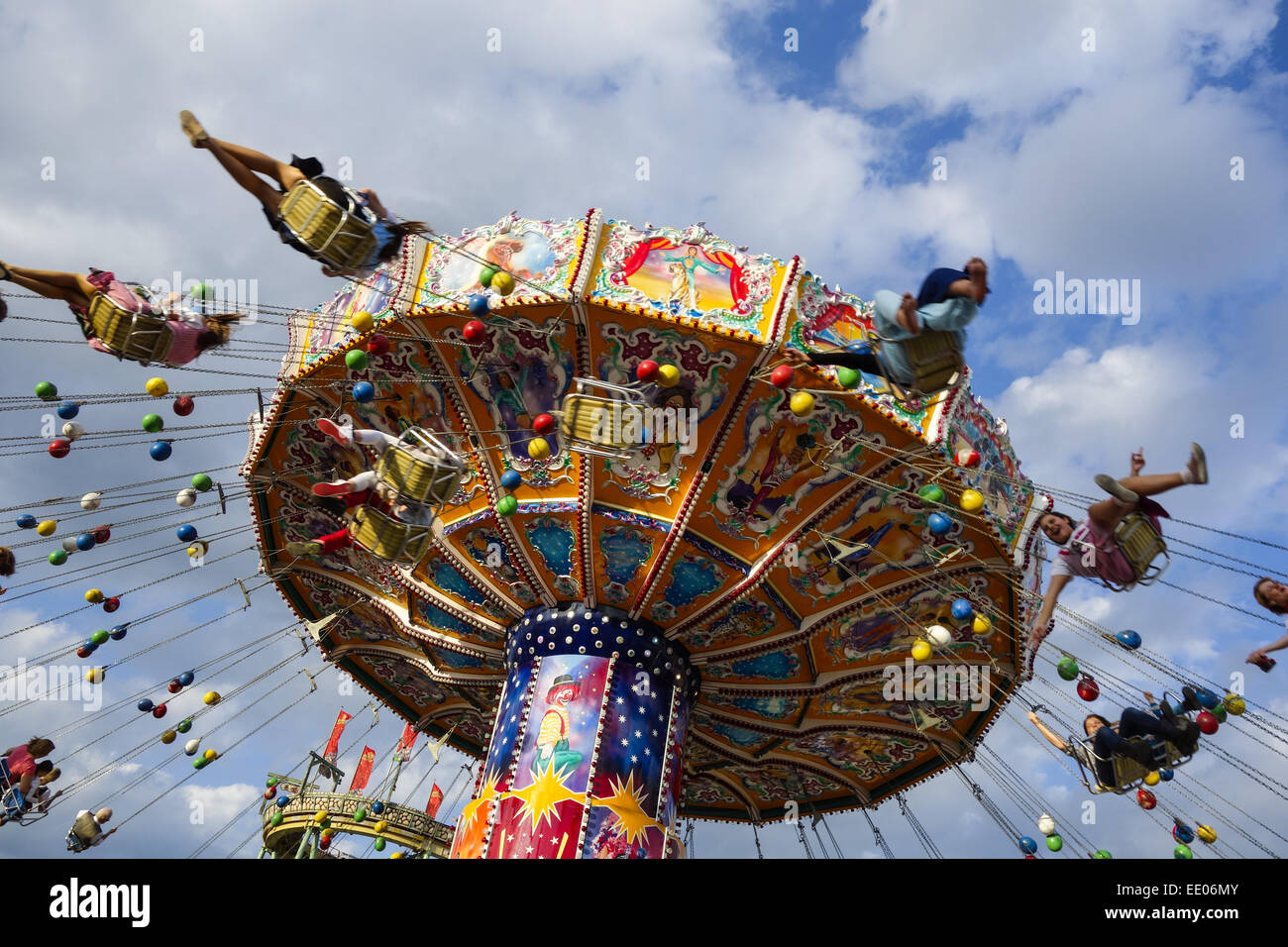 Spass auf dem Münchner Oktoberfest, Bayern Deutschland, Fun at the ...
