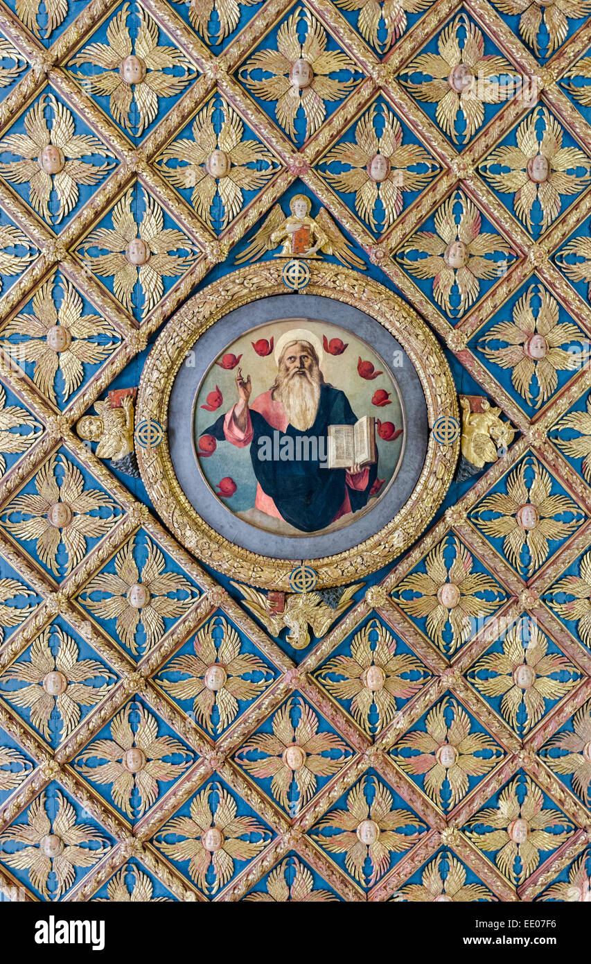 Gallerie dell'Accademia, Venice, Italy. A detail of the ceiling of the ...