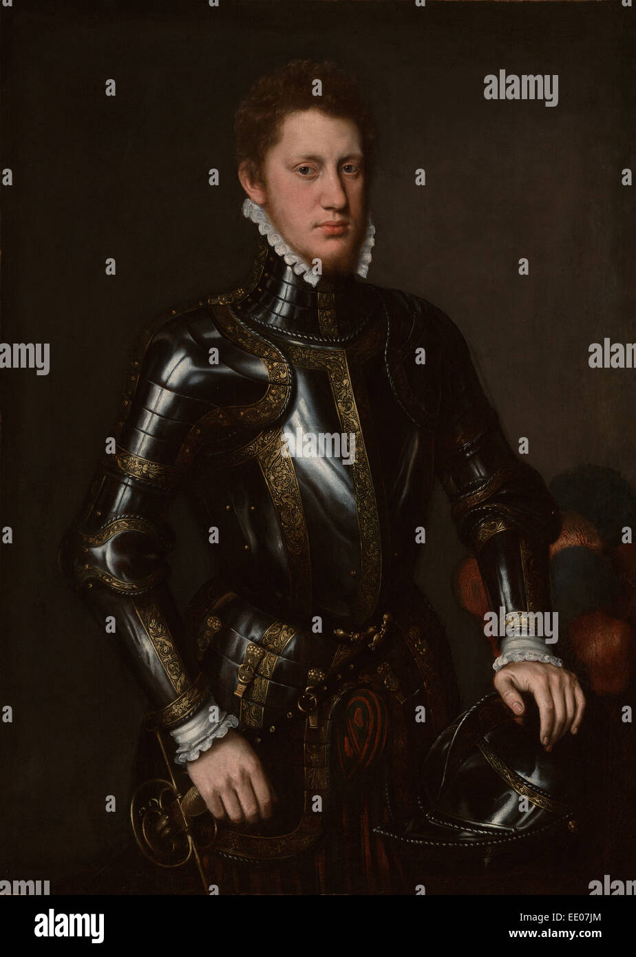 Portrait of a Man in Armor; Circle of Antonis Mor van Dashorst, Flemish ...
