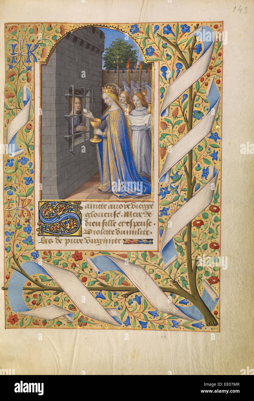 Saint Avia in Prison Receiving Communion from the Virgin; Jean ...