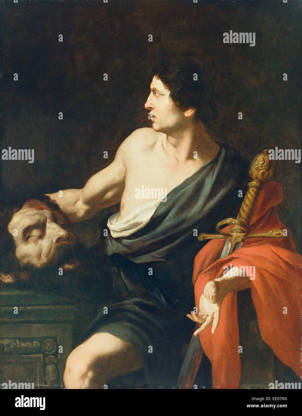 David with the Head of Goliath; Pietro Novelli, Italian (Sicilian ...