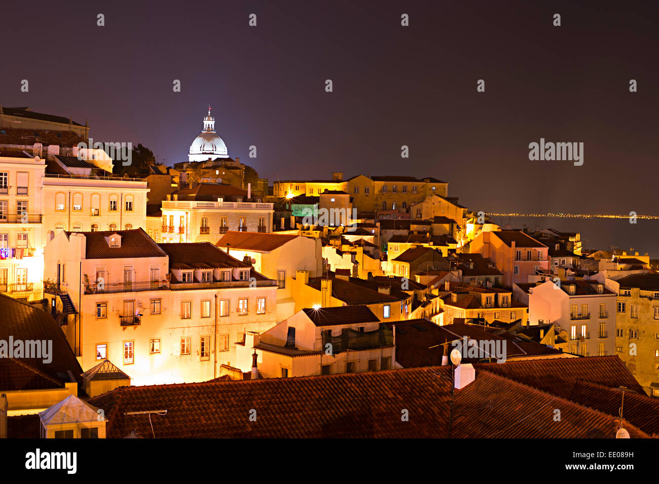 Lisbon night view bridge hi-res stock photography and images - Alamy