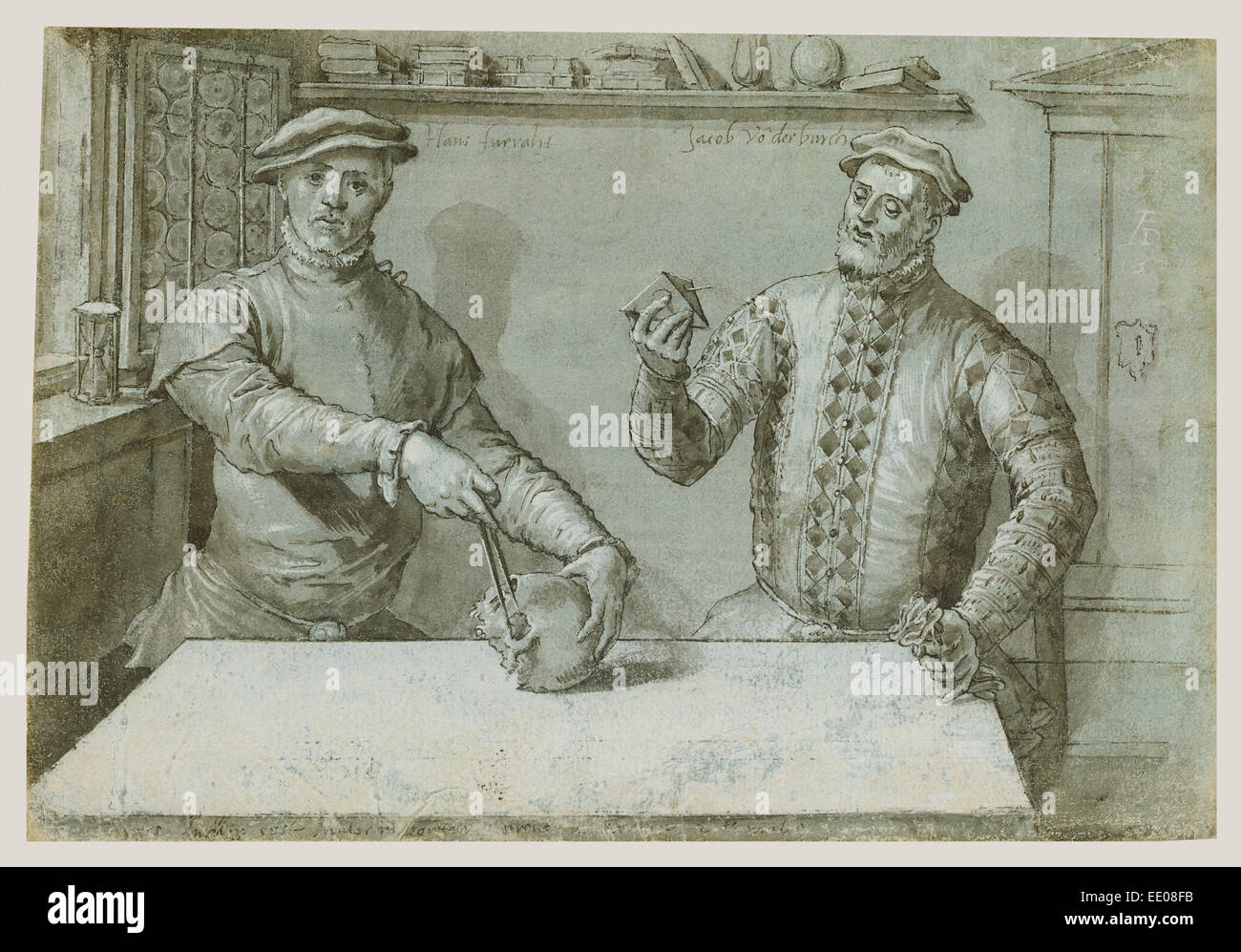 A Double Portrait of Hans Furraht and Jacob von der Burch; Attributed ...