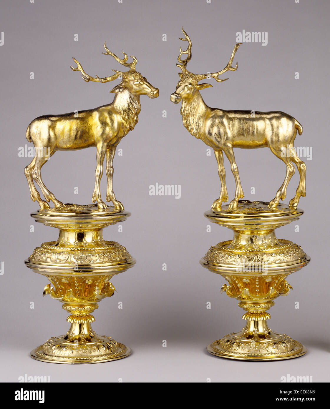 Pair of Stags; Johann Ludwig Biller the Elder, German, 1656 - 1732 ...