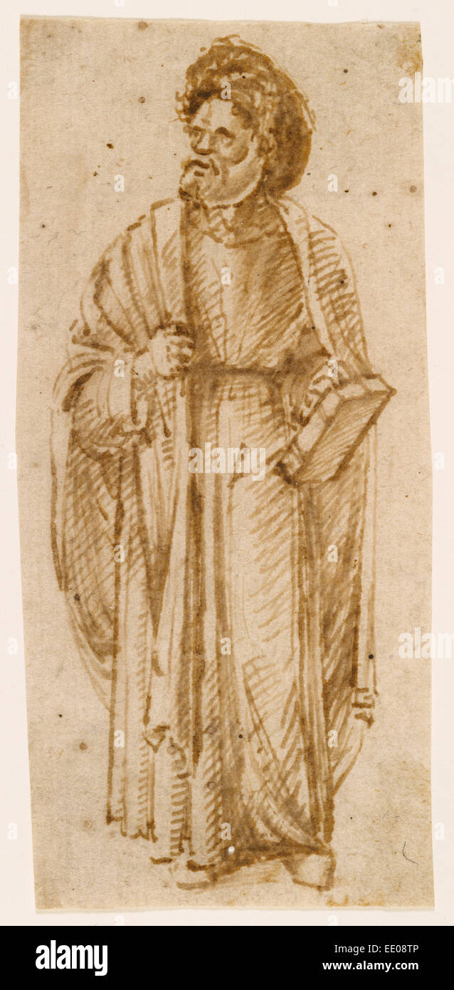 Standing man wearing a turban; Attributed to Giovanni Bellini, Italian ...