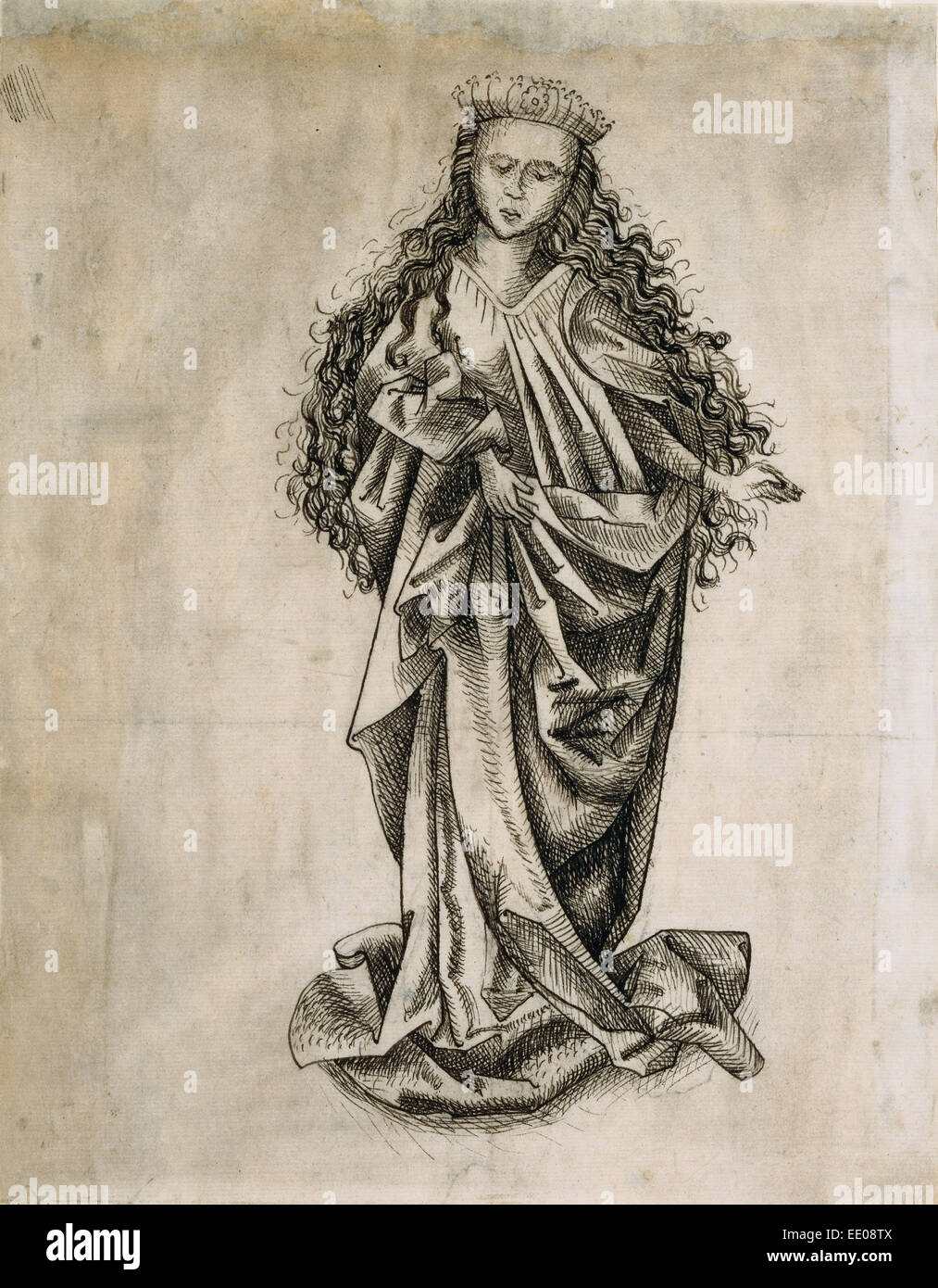 Standing Female Saint; Circle of Martin Schongauer, German, about 1450/ ...
