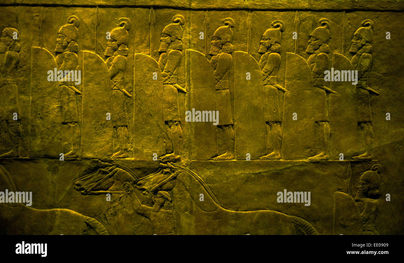 British Museum, London England UK. Assyrian Lion Hunt. January 2015 ...