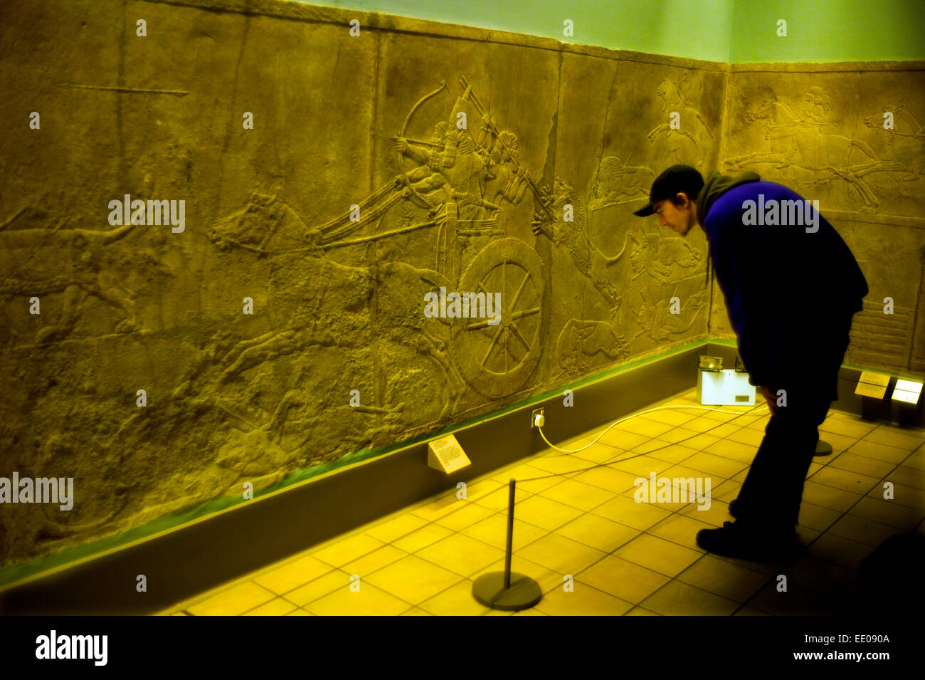 British Museum, London England UK. Assyrian Lion Hunt. January 2015 ...