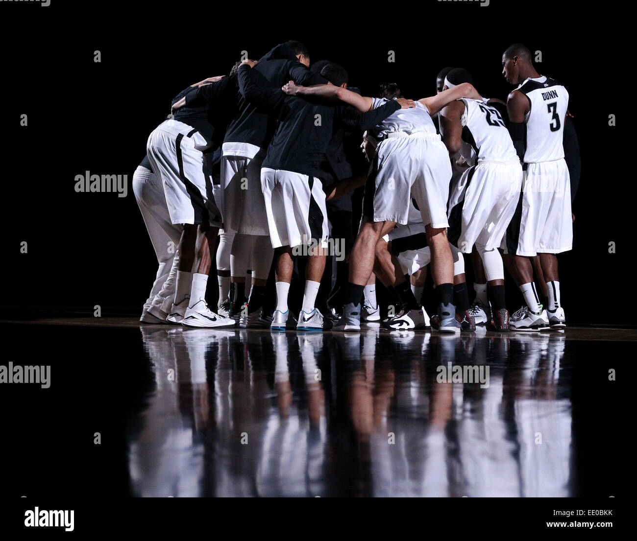 January 10, 2015: The Providence Friars huddle during pre-game ...