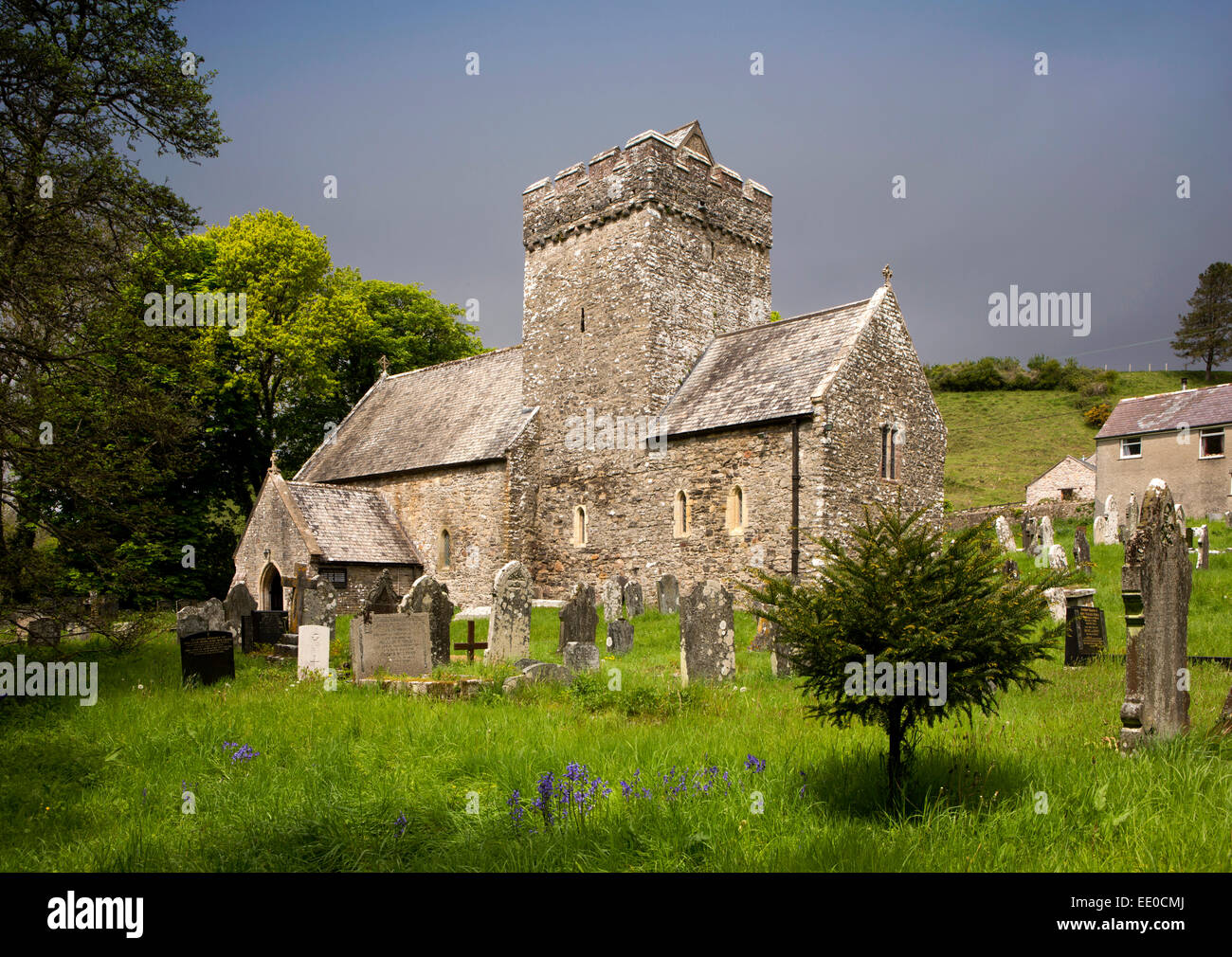 UK, Wales, Swansea, Gower, Cheriton, St Cadoc’s 14th Century church ...