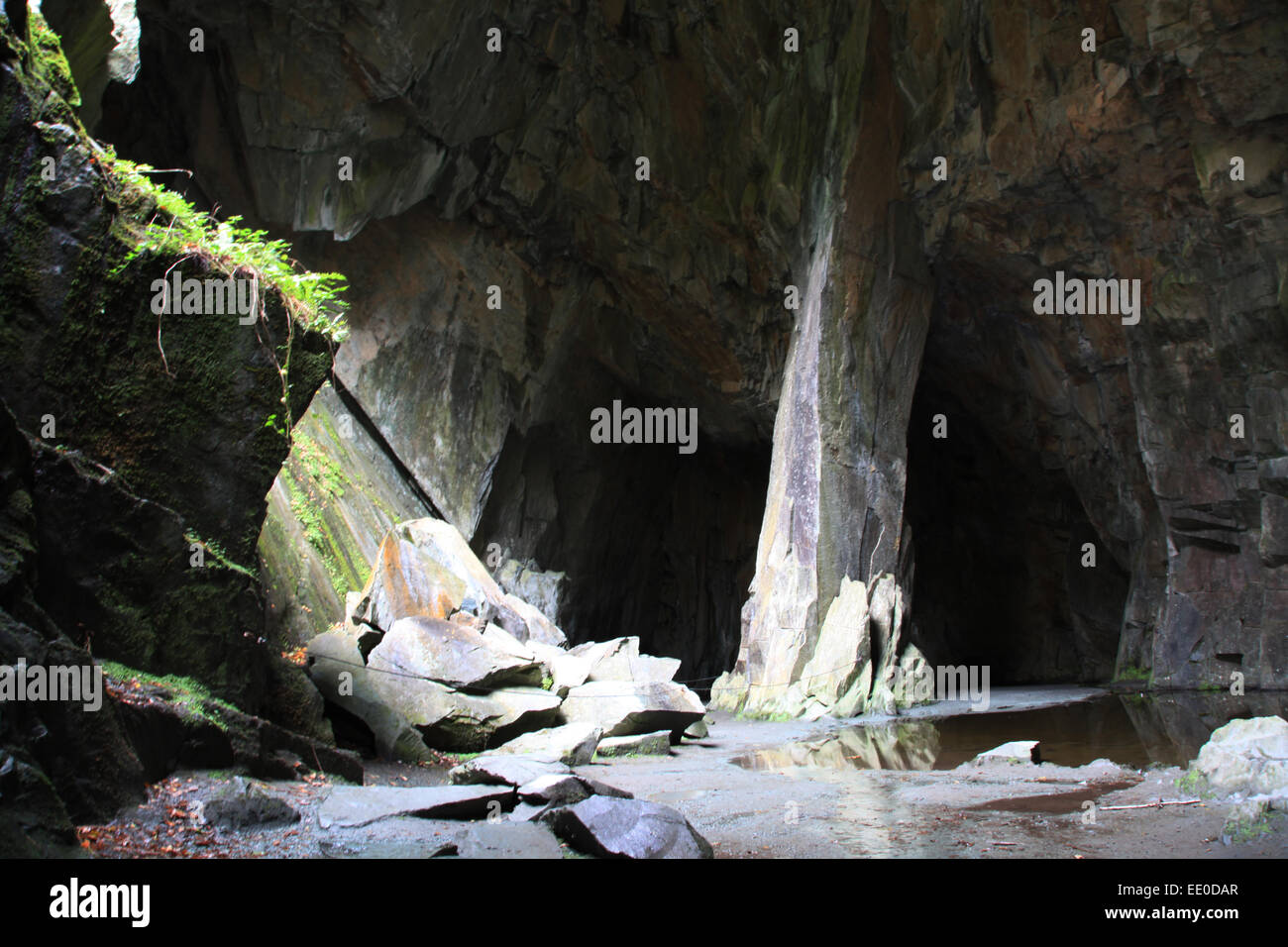 Cathedral cave in Langdale. The Lake District Stock Photo - Alamy