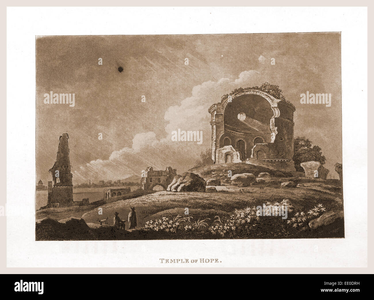 Views and Ruins in Rome and its vicinity, Temple of Hope, Italy Stock ...