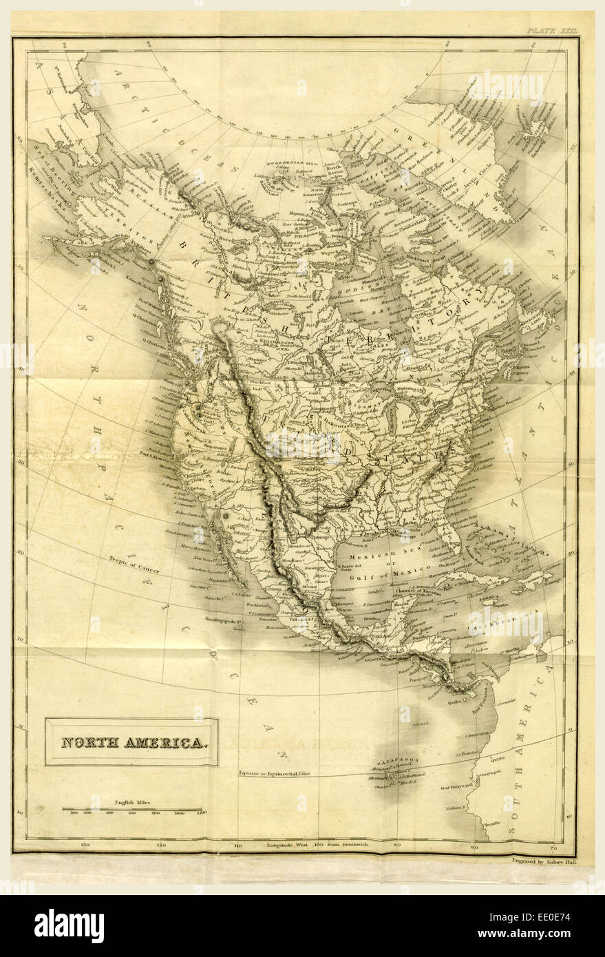 Map of north america 19th century hi-res stock photography and images ...
