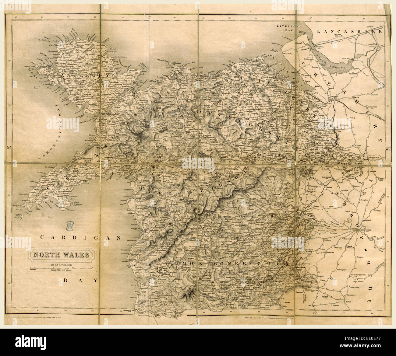 Map, Excursions in North Wales, including Aberystwith and the Devil's ...