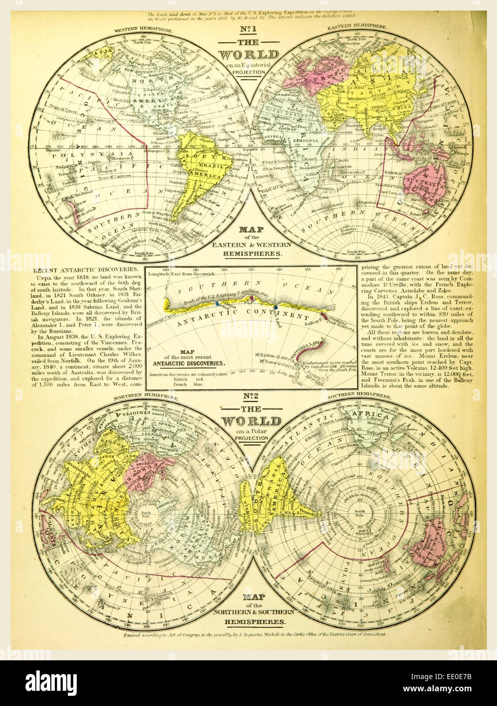 Map world 19th century hi-res stock photography and images - Alamy