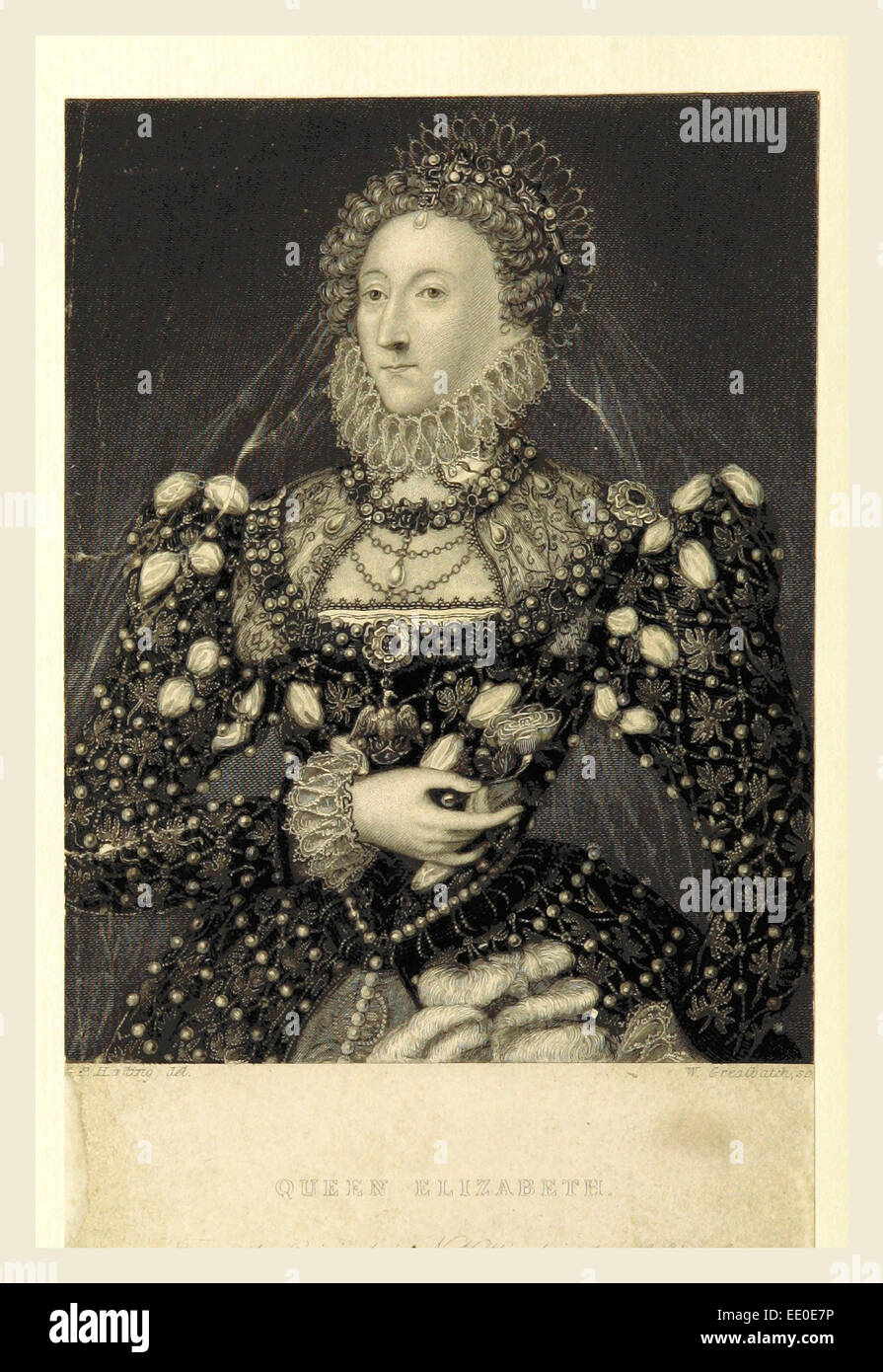 Queen Elizabeth, UK, 19th century engraving Stock Photo - Alamy