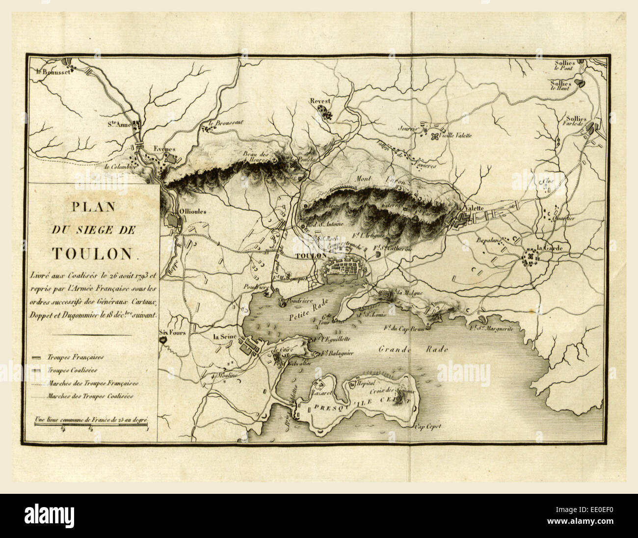 Map of Toulon, France, Europe, 19th century engraving Stock Photo - Alamy
